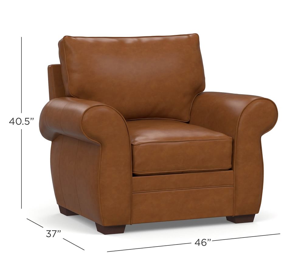 Pearce Roll Arm Leather Recliner | Pottery Barn