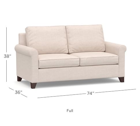 Cameron Roll Arm Upholstered Sleeper Sofa with Memory Foam Mattress ...