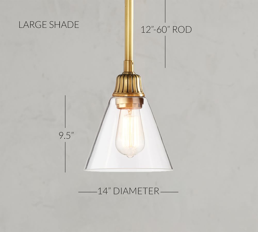 Flared Glass Pole Pendant | Pottery Barn