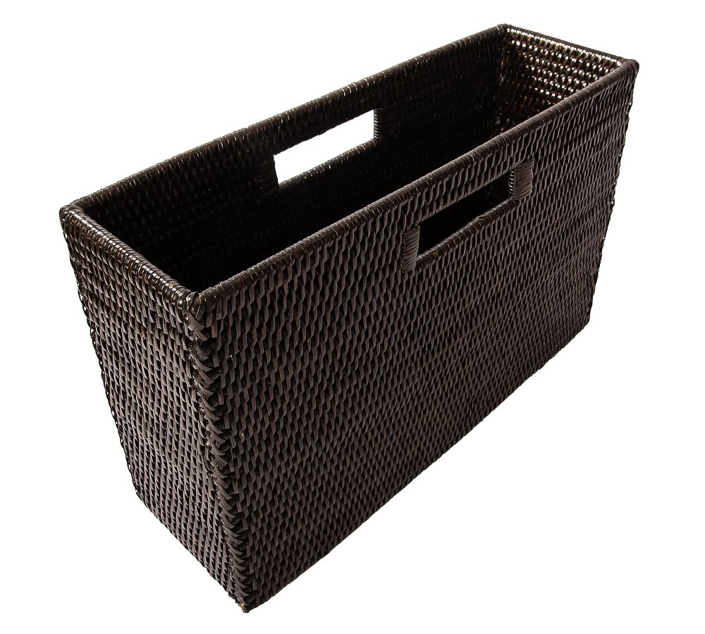 Tava Handwoven Rattan Rectangular Magazine Holder | Pottery Barn
