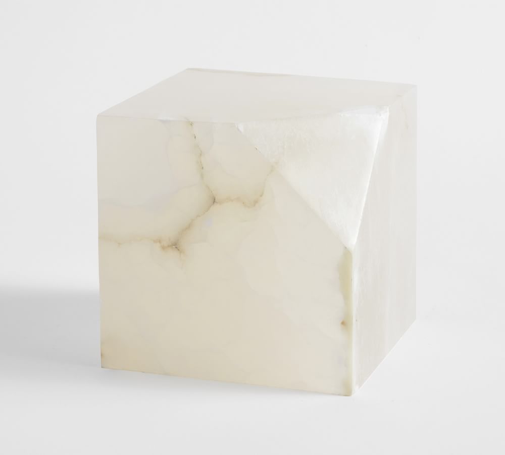 Oversized Stone Cube Bookend | Pottery Barn