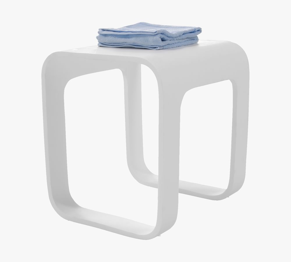 Elma Acrylic Shower Stool | Pottery Barn