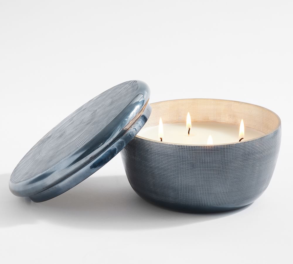 Textured Modern Glass Candles | Pottery Barn