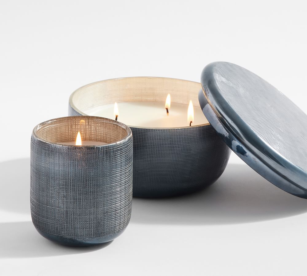 Textured Modern Glass Candles | Pottery Barn