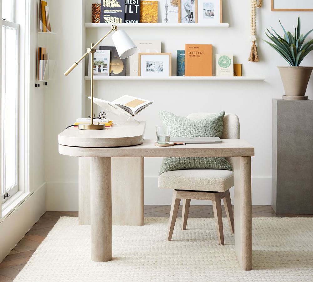 Cayman 50" Rotating L-Shaped Desk | Pottery Barn