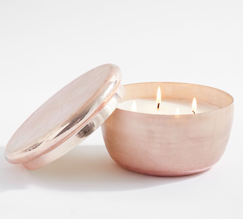 Textured Modern Glass Candles | Pottery Barn