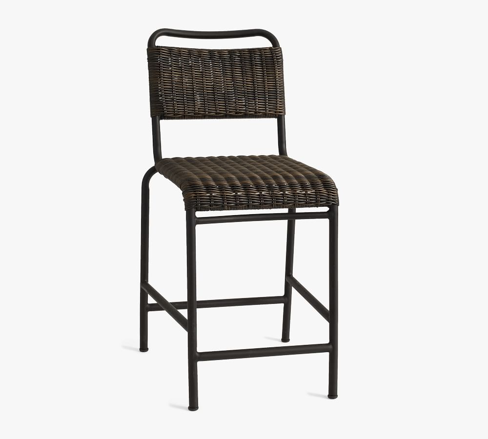 Tulum All-Weather Wicker Counter Stool | Pottery Barn