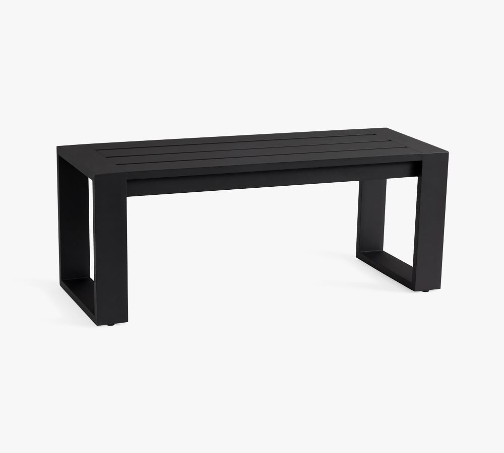 Malibu Metal Rectangular Coffee Table with Nesting Stools | Pottery Barn