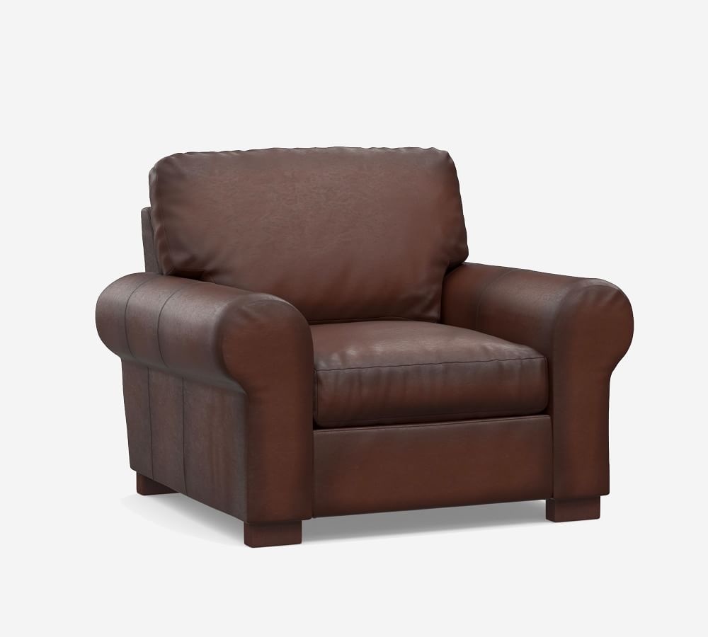 Turner Roll Arm Leather Armchair | Pottery Barn
