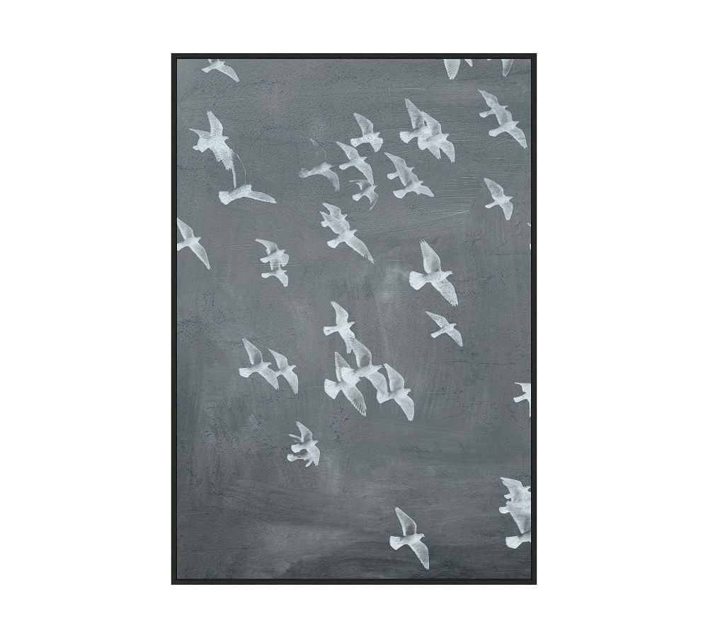 Graphite Flock Framed Wall Art Prints | Pottery Barn