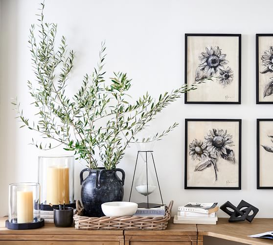Home Décor Home & Living Pottery Barn Empire Black Metal footed ...