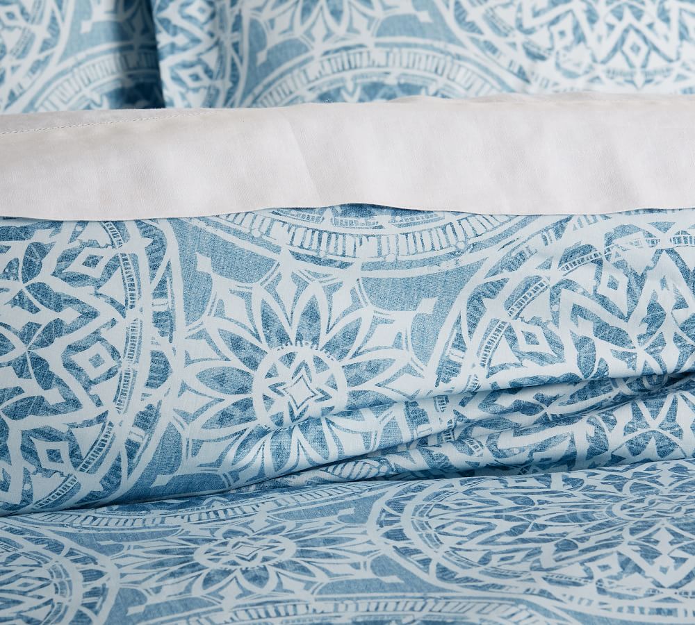 Riley Medallion Organic Percale Duvet Cover& Shams | Pottery Barn