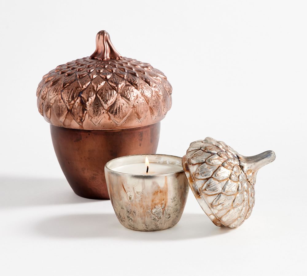 Acorn Lidded Scented Glass Candles - Harvest Spice | Pottery Barn