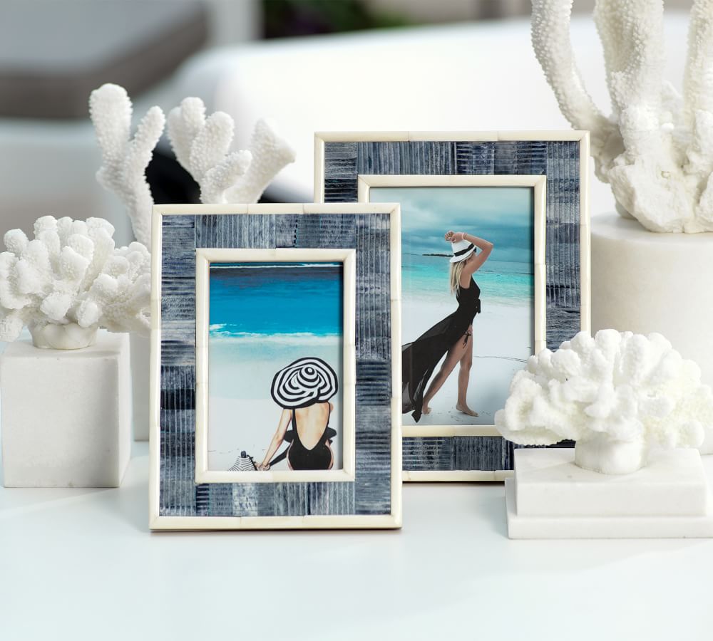 Meredith Blue Carved Frame | Pottery Barn