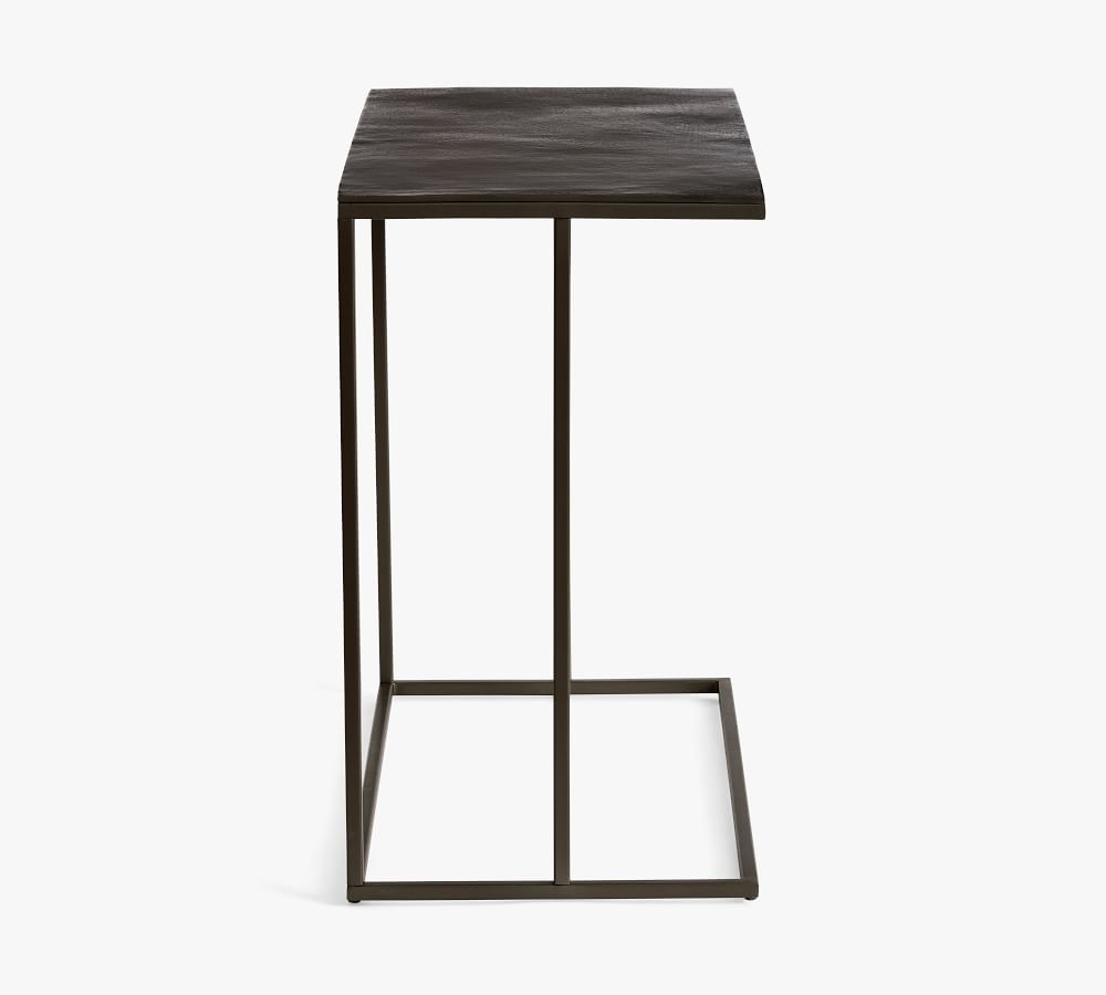 Duke 27" Rectangular Metal C-Table | Pottery Barn