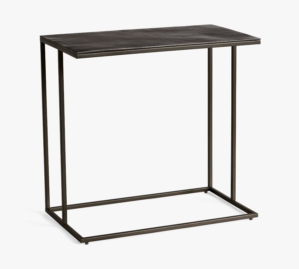 Duke 27" Rectangular Metal C-Table | Pottery Barn