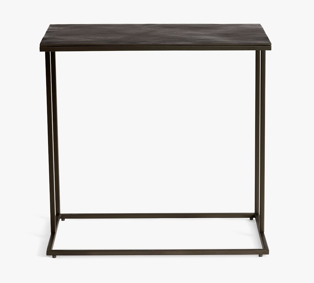 Duke 27" Rectangular Metal C-Table | Pottery Barn