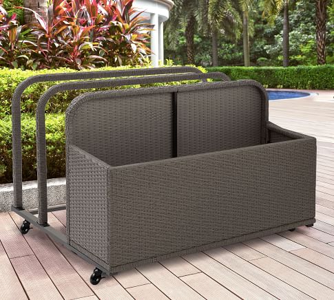 Benson Outdoor Wicker Pool Storage Bin | Pottery Barn