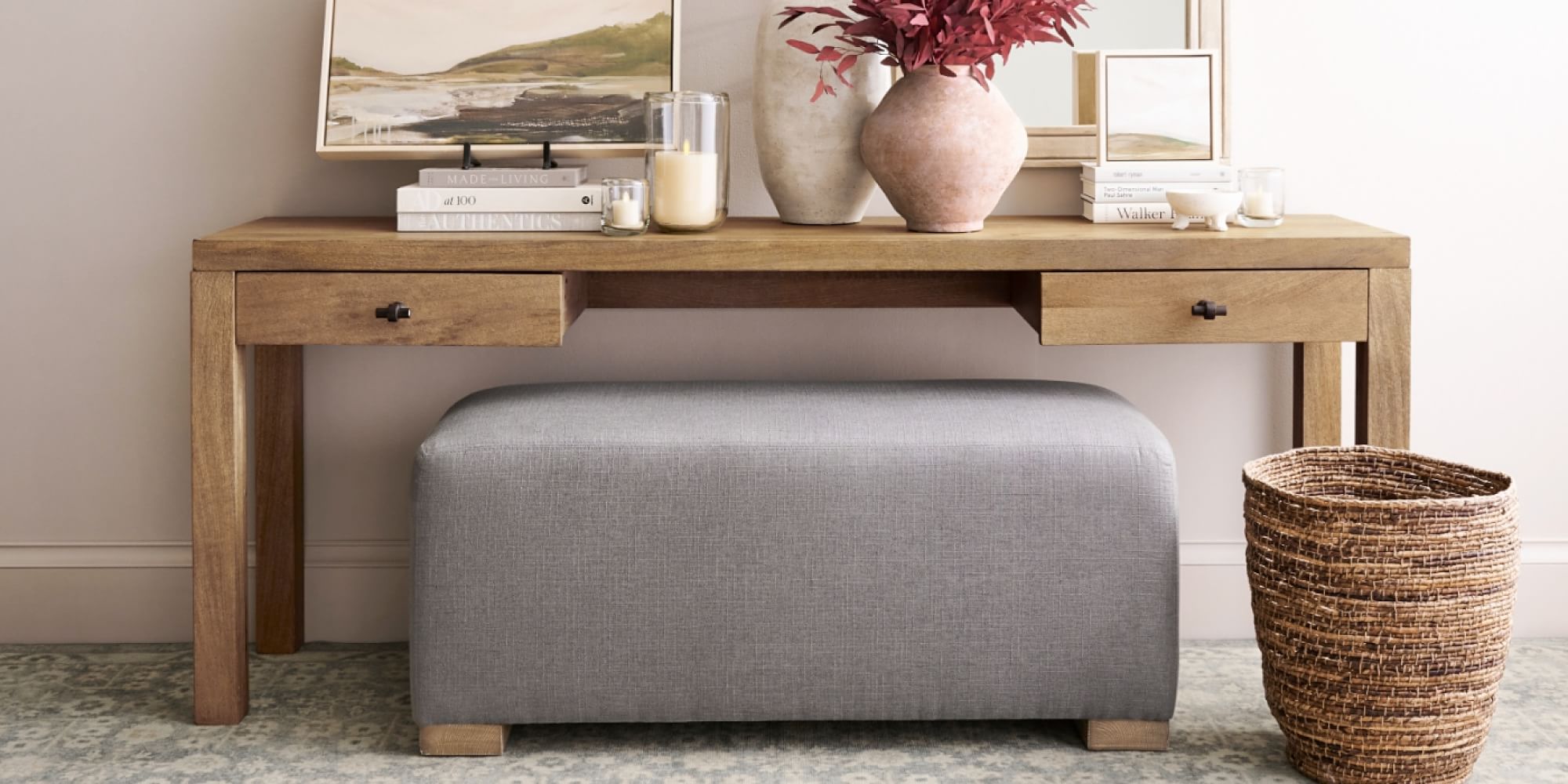 Oakleigh 76" Console Desk with Drawers | Pottery Barn