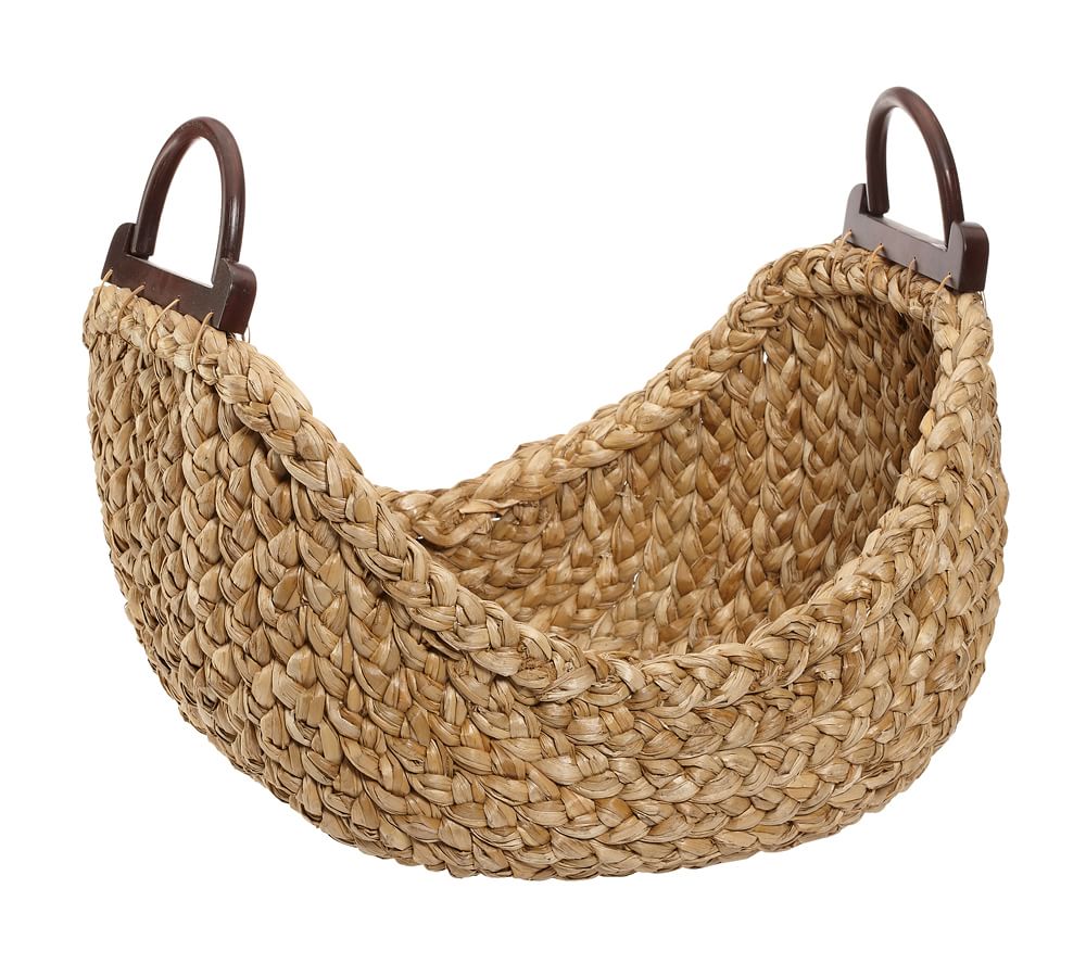 Beachcomber Wood Handled Storage Basket | Pottery Barn