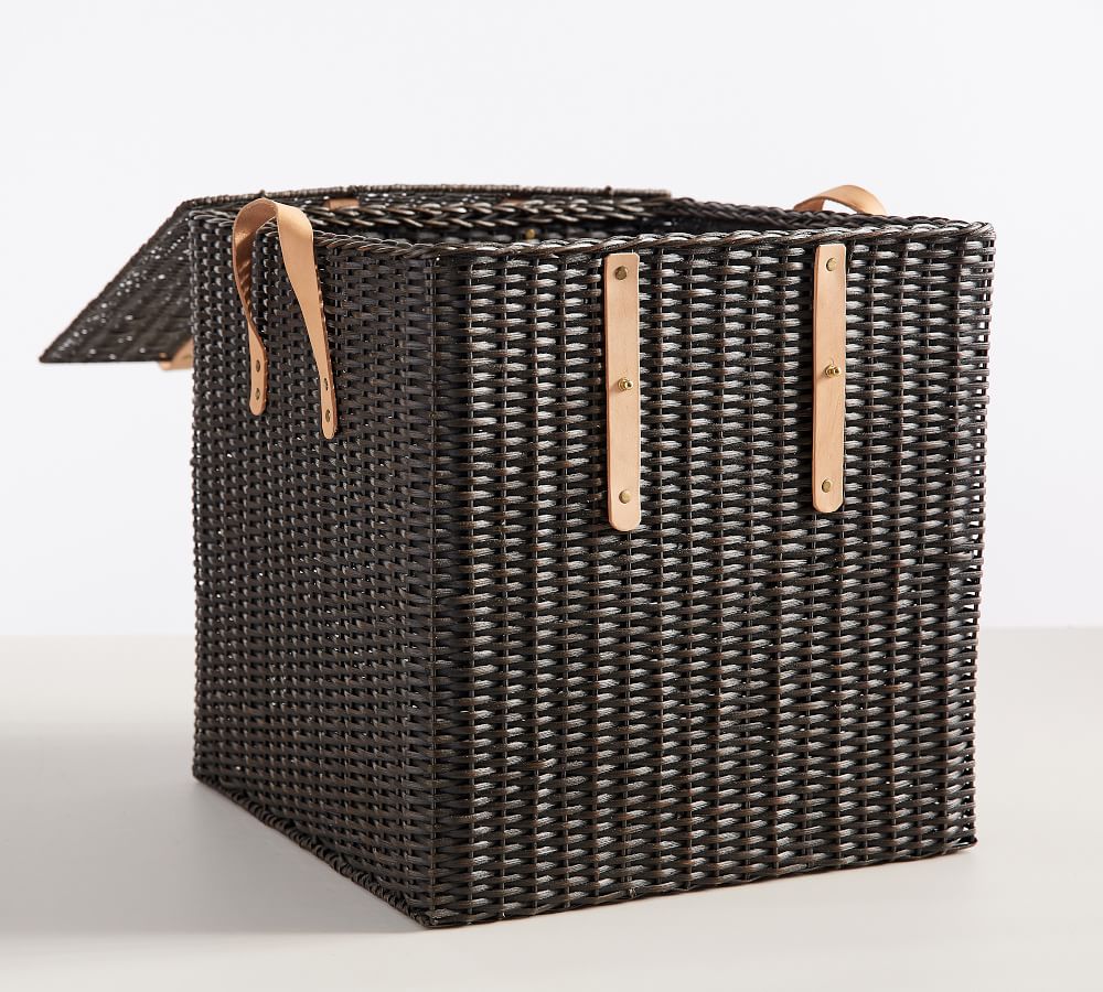 Austin Woven Chest - Distressed Black | Pottery Barn
