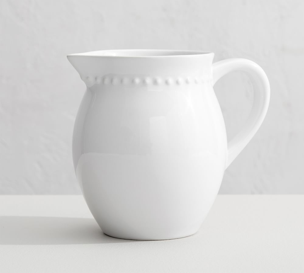 Emma Beaded Stoneware Pitcher | Pottery Barn