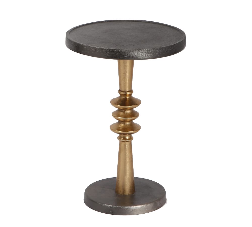 Anais 14" Round Metal Accent Table | Pottery Barn