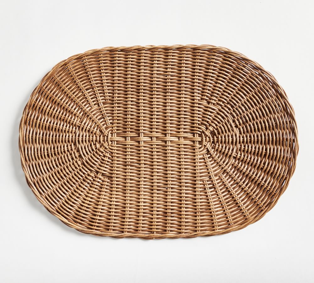 Handwoven Wicker Oval Charger Plate | Pottery Barn