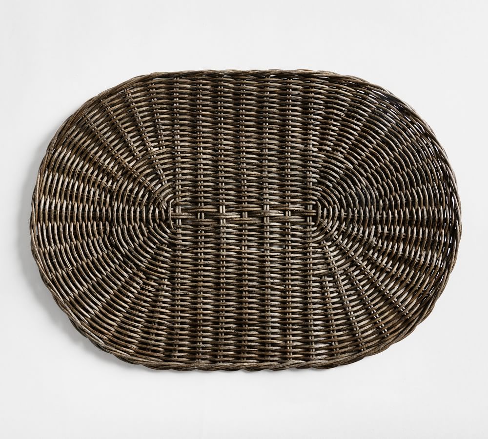 Handwoven Wicker Oval Charger Plate | Pottery Barn