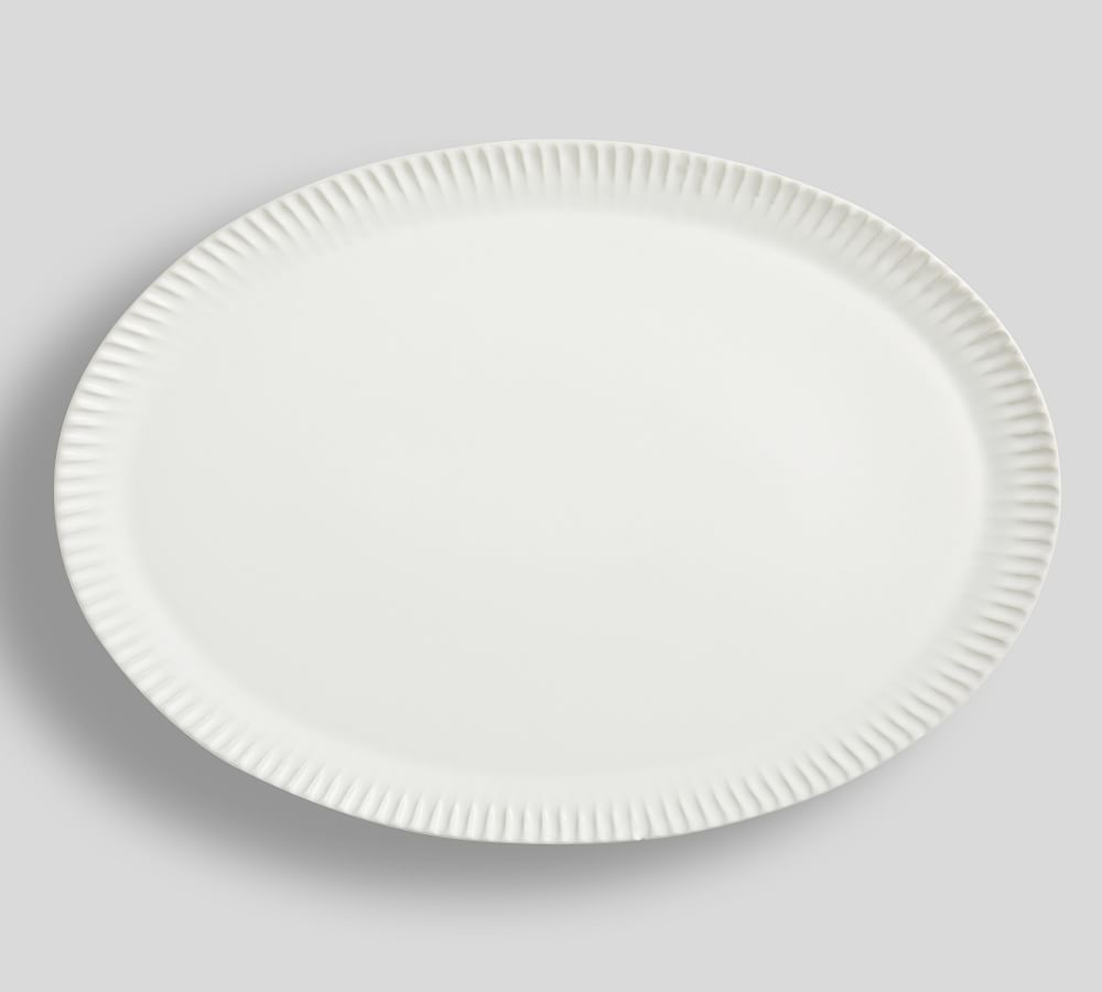 Ridge Textured Stoneware Serving Platter | Pottery Barn