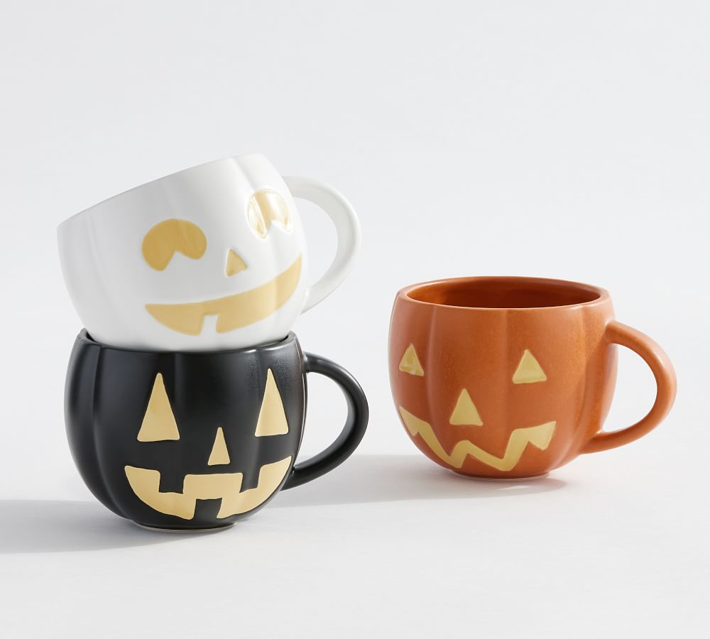 Jack-O'-Lantern Stoneware Mugs | Pottery Barn