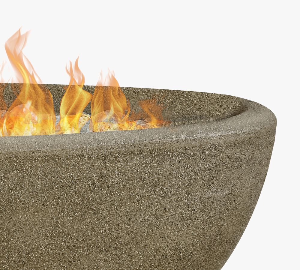 Blackwell 58" Oval Concrete Propane Fire Pit | Pottery Barn