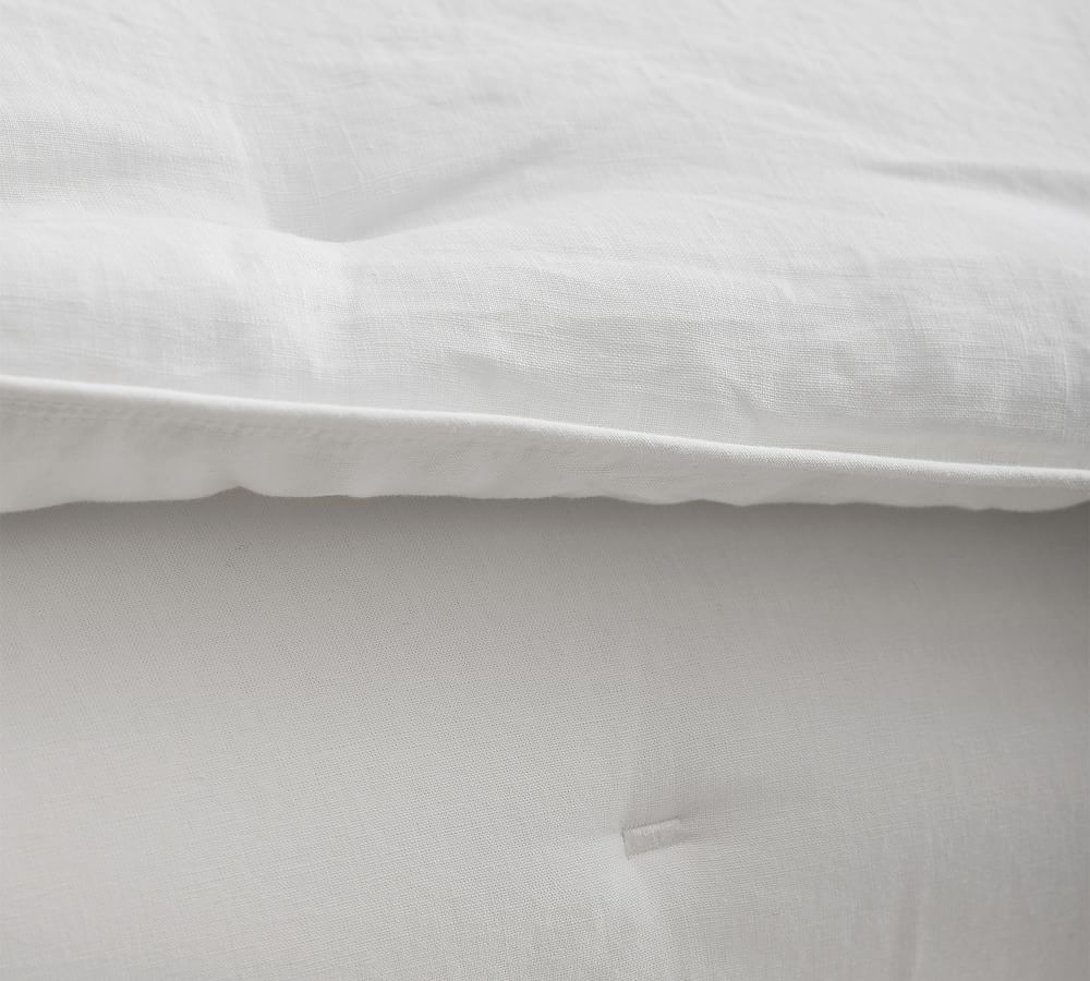 Belgian Flax Linen Comforter - White | Pottery Barn