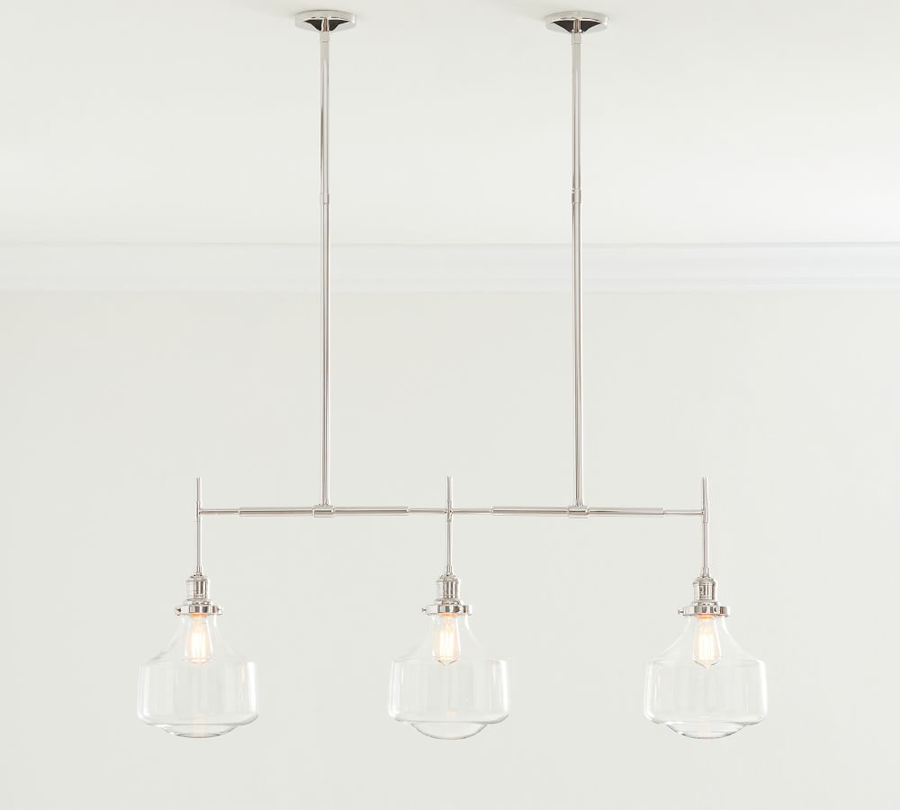 Schoolhouse Clear Glass Linear Chandelier | Pottery Barn