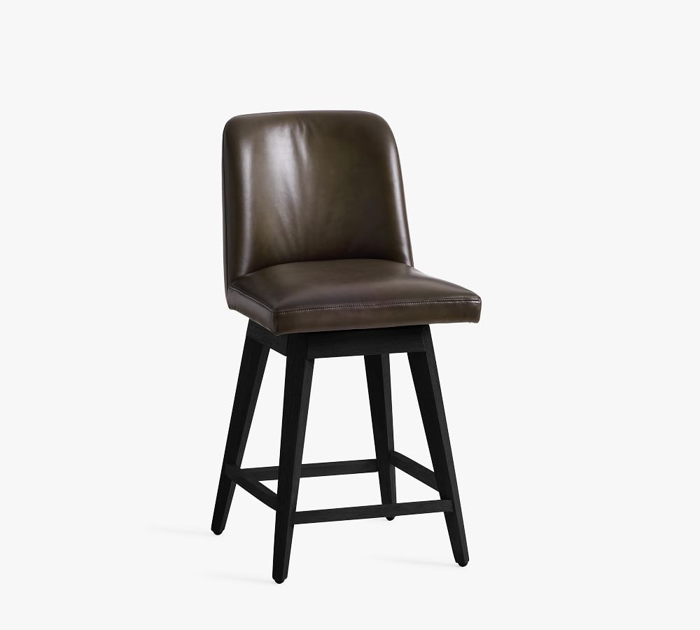 Layton Leather Swivel Bar & Counter Stools | Pottery Barn