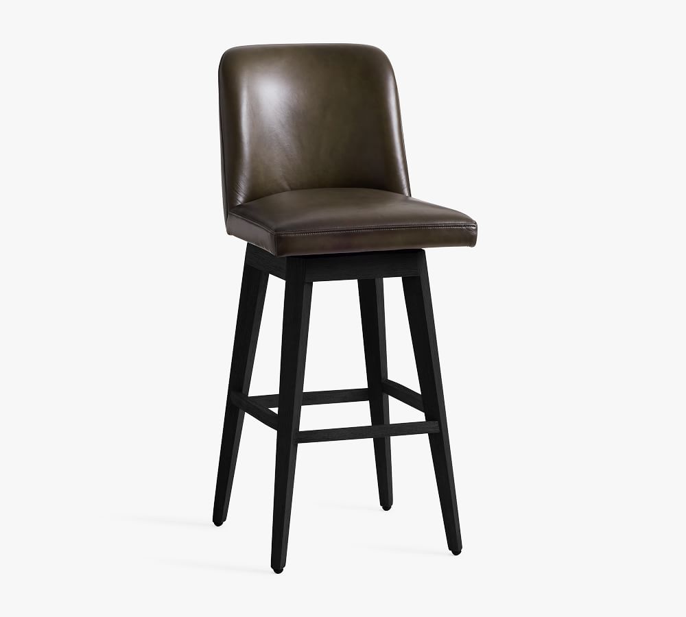 Layton Leather Swivel Bar & Counter Stools | Pottery Barn