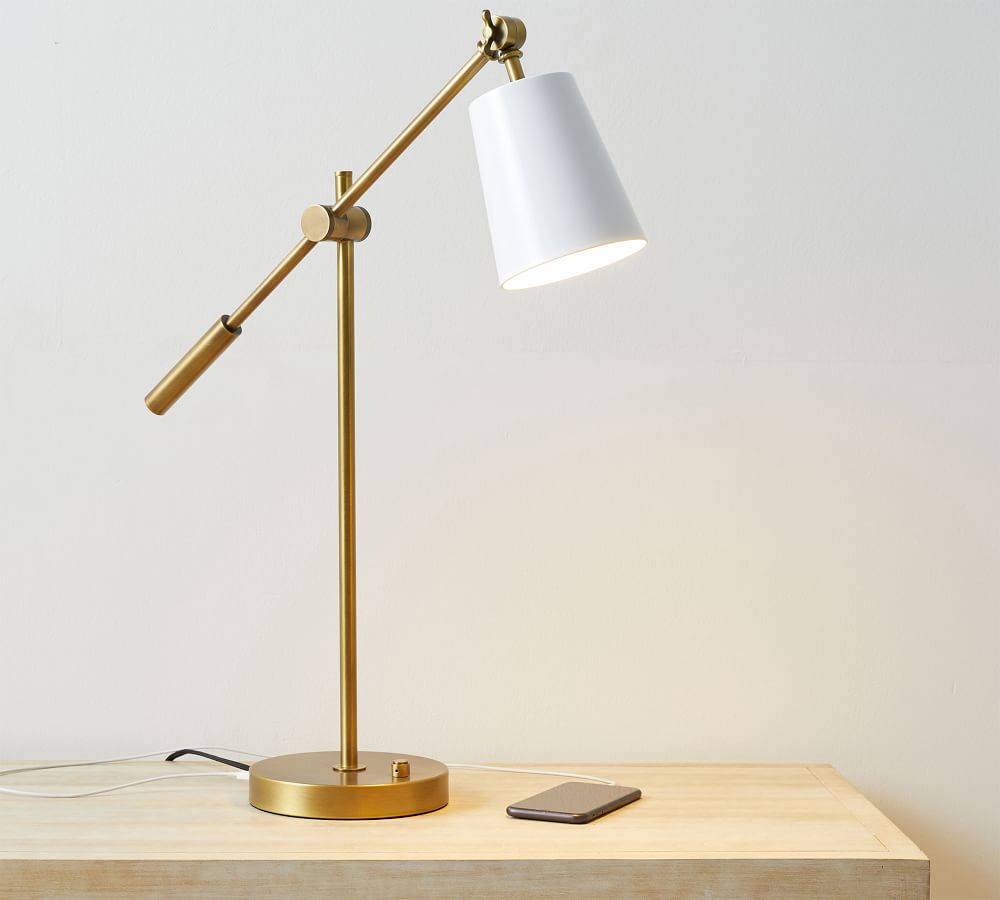 Elijah Metal USB Task Table Lamp | Pottery Barn
