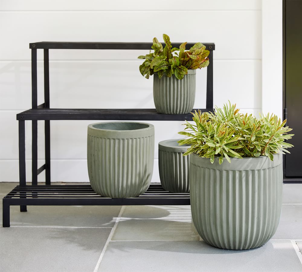 Concrete Fluted Planters | Pottery Barn