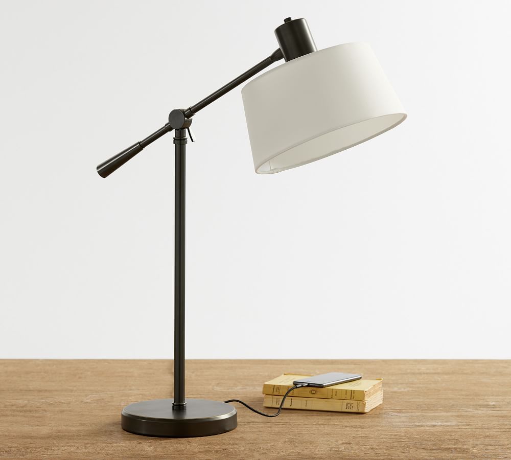 Dahlia Metal Articulating USB Task Table Lamp | Pottery Barn