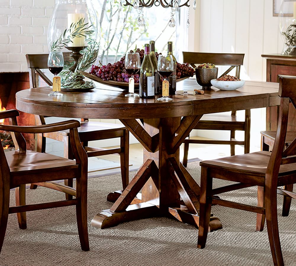 Benchwright Round Pedestal Extending Dining Table | Pottery Barn