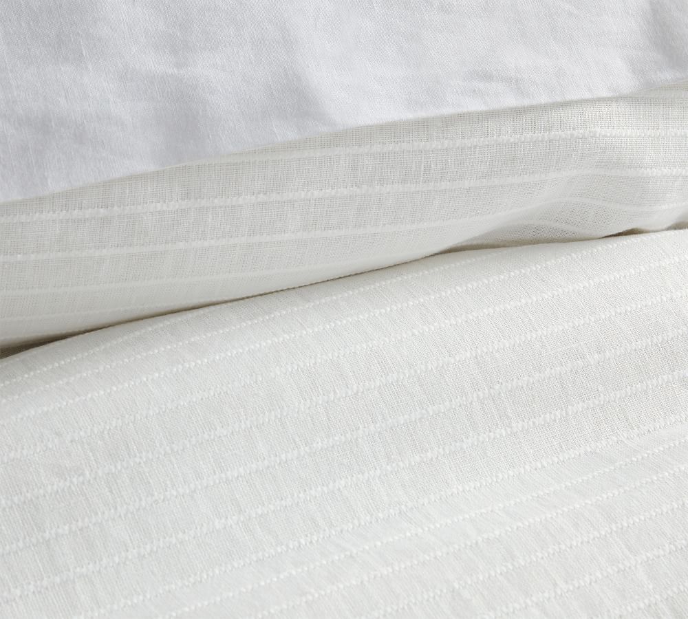 European Striped Dobby Linen Duvet Cover | Pottery Barn