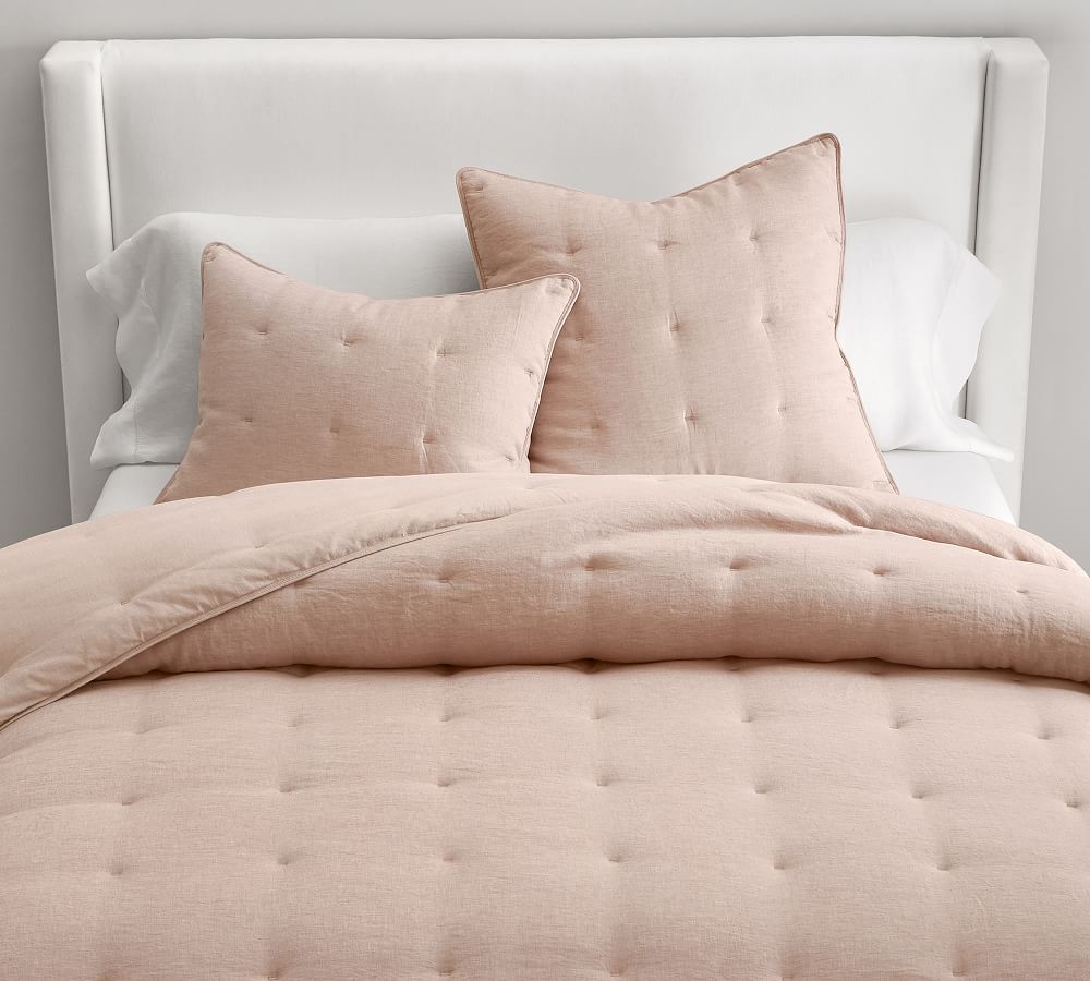 Belgian Flax Linen Comforter - White | Pottery Barn