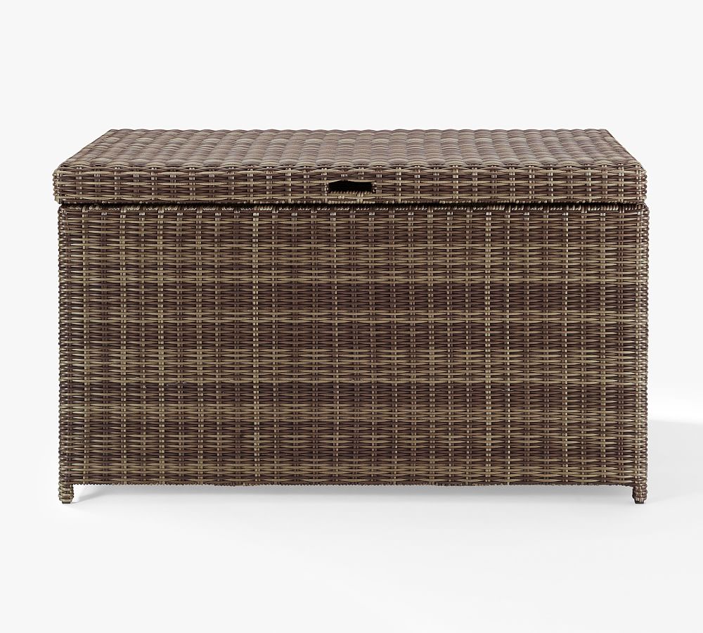 Jammie Outdoor Wicker Pool Storage Bin | Pottery Barn