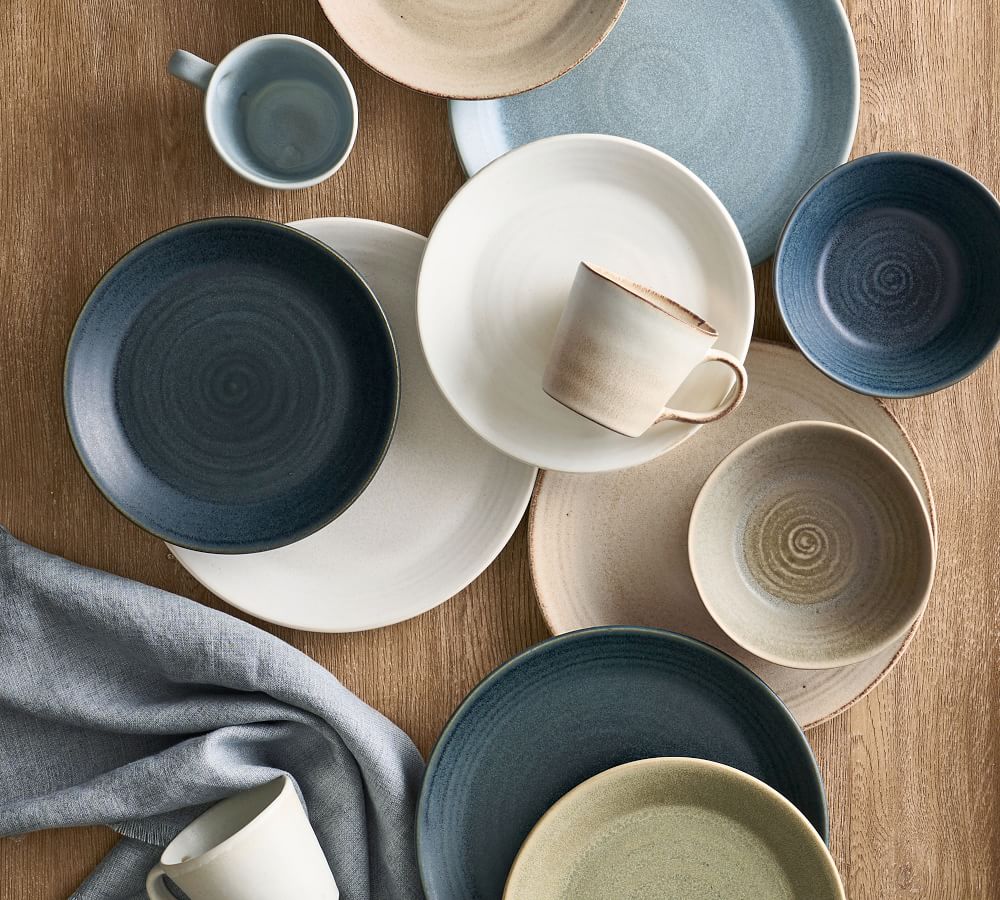 Larkin Reactive Glaze Stoneware Dinnerware Collection | Pottery Barn