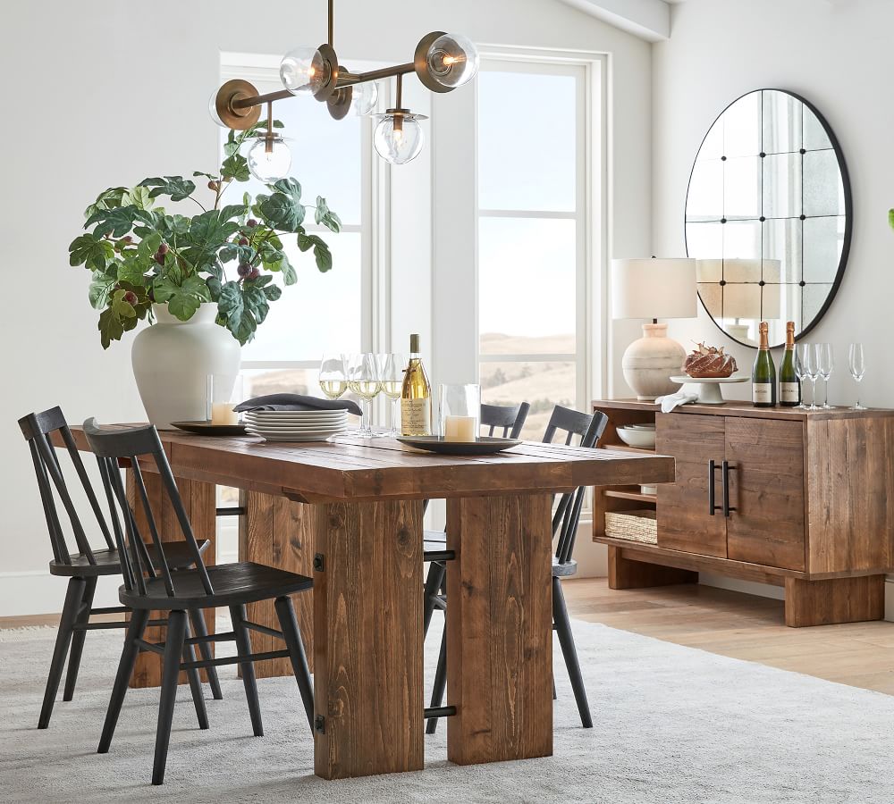 North Reclaimed Wood Extending Dining Table | Pottery Barn
