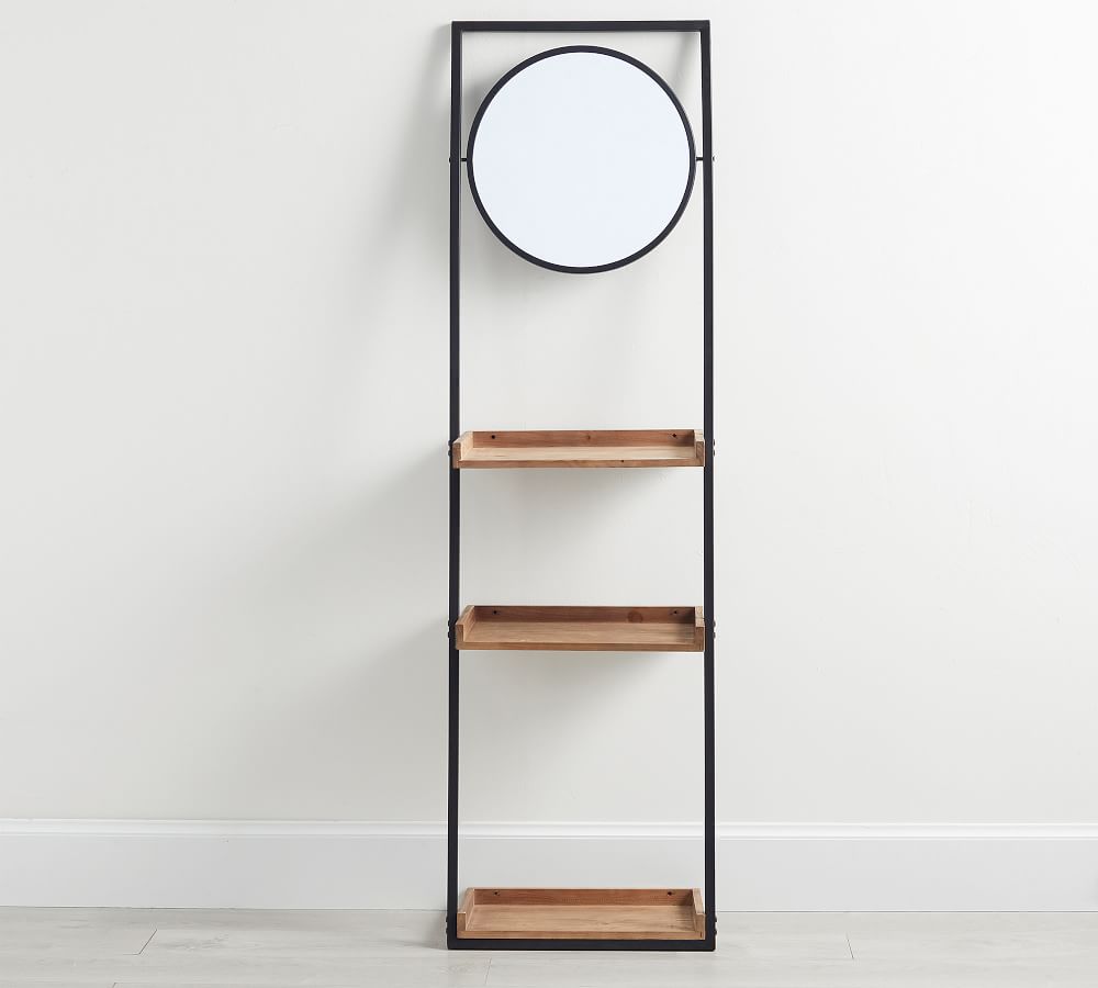 Trenton Ladder Shelf with Mirror | Pottery Barn