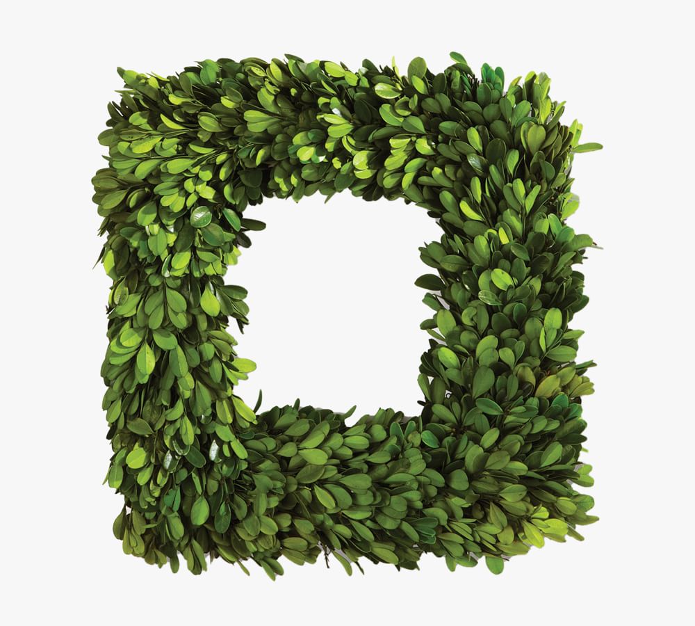 Preserved Boxwood Square Wreath - 16" | Pottery Barn