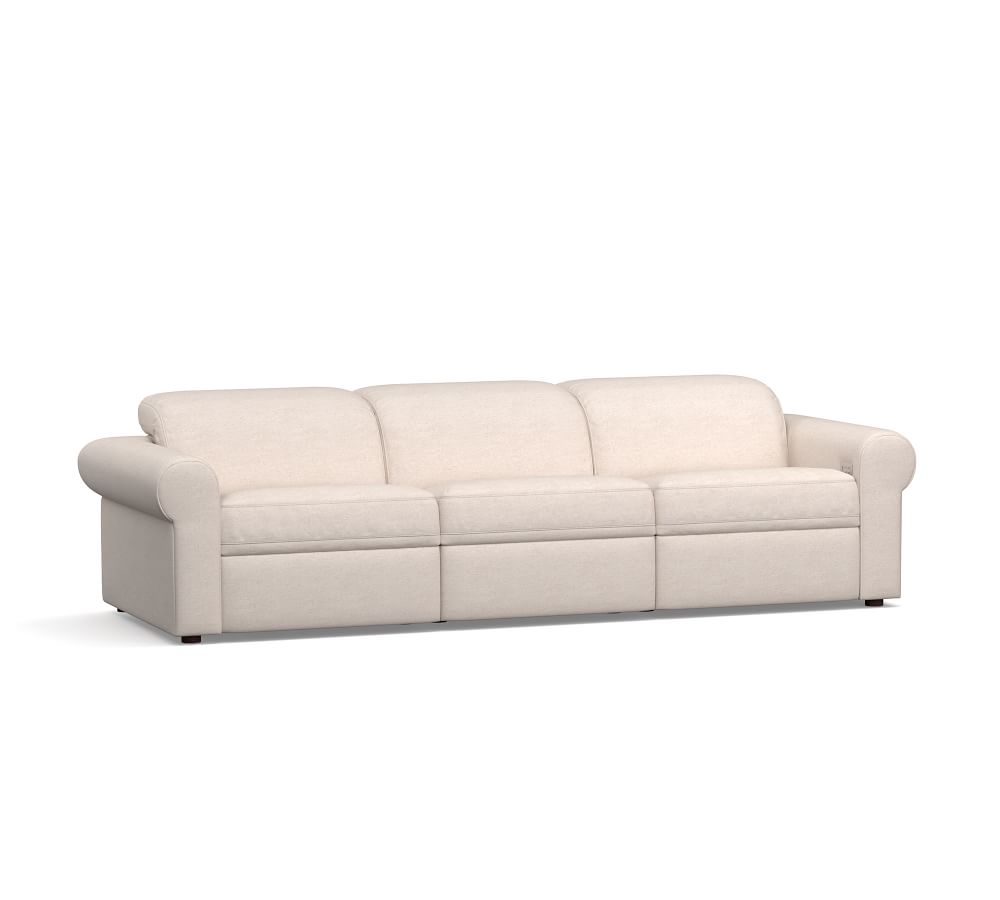 Ultra Lounge Roll Arm Upholstered Reclining Sofa | Pottery Barn