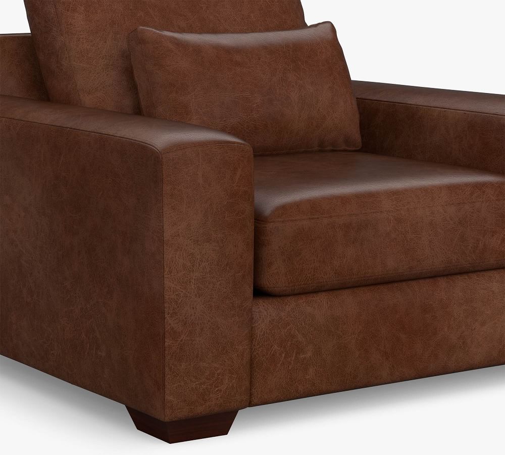 Big Sur Square Arm Deep Seat Leather Armchair | Pottery Barn