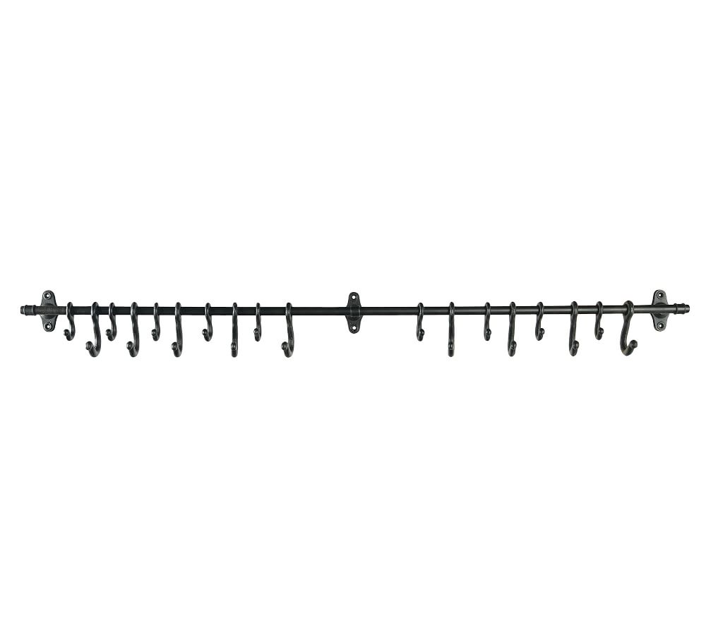 Wall Mounted Metal Bar with Hooks, 48" | Pottery Barn